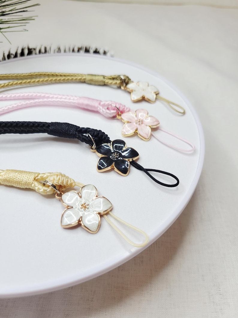 Elegant Floral Handmade Wristlet and Lanyard Chic Accessory for Phones ...