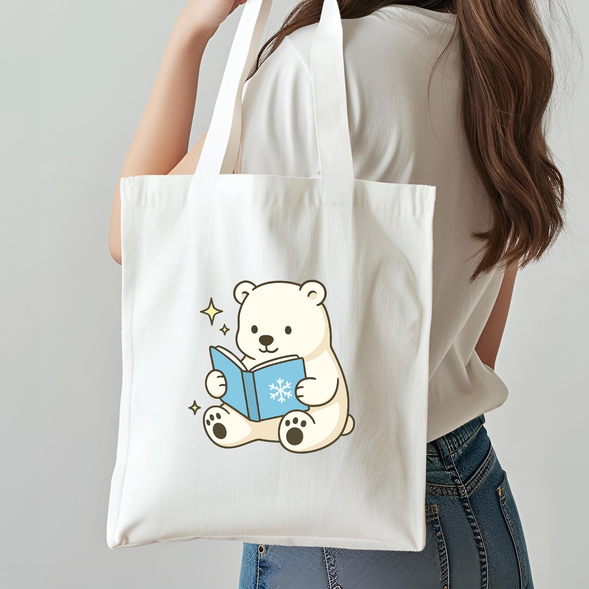 Polar Bear Reading PNG | Bookish PNG SVG | Winter Book Lover Digital ...