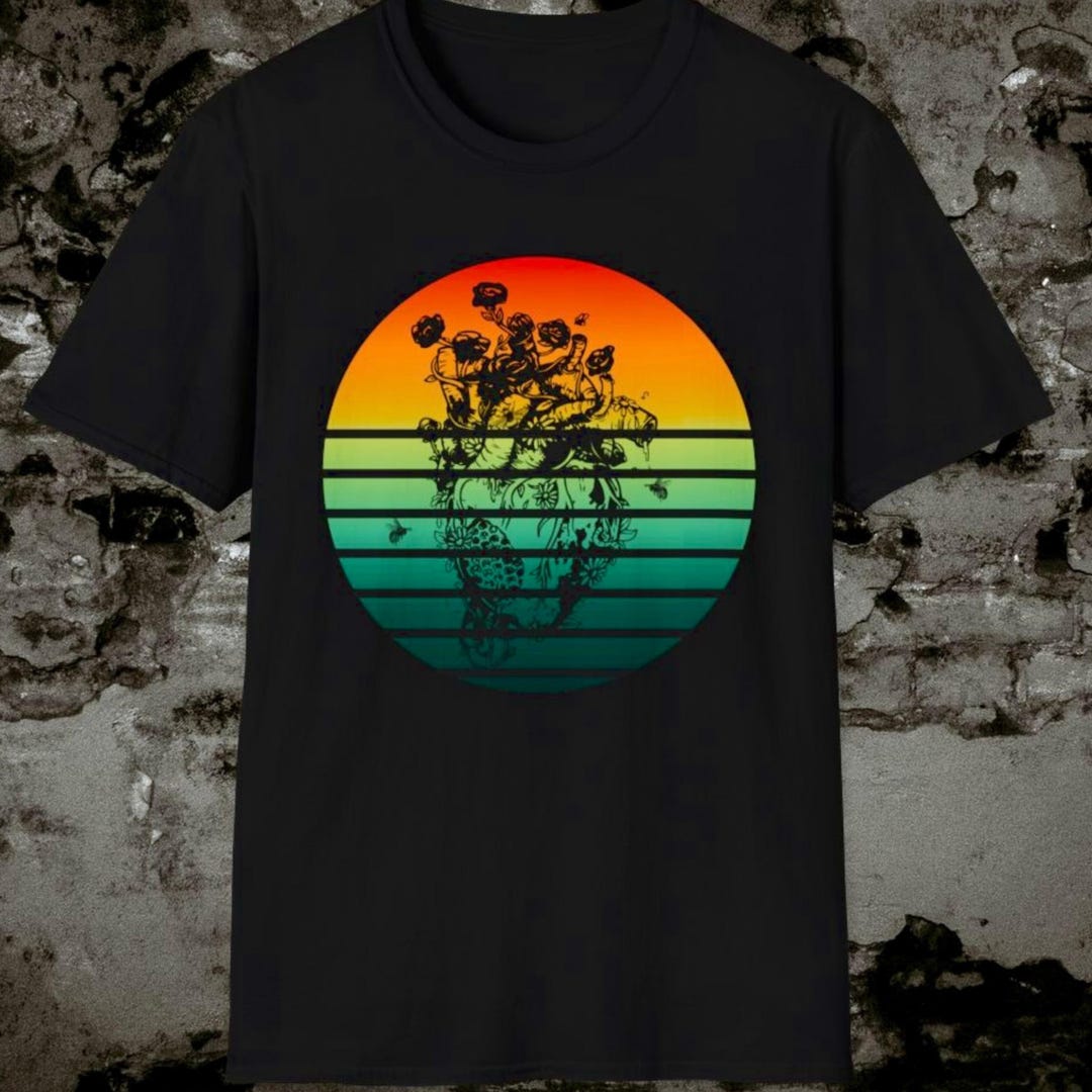 Anatomical Heart With Flowers, Bees & Honeycomb T-shirt | Edgy Metal ...