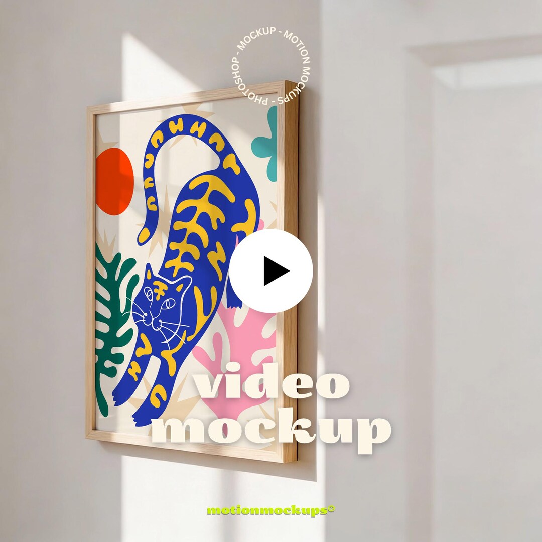 Animated Vertical Frame Mockup Video | Minimal Poster Frame Video ...