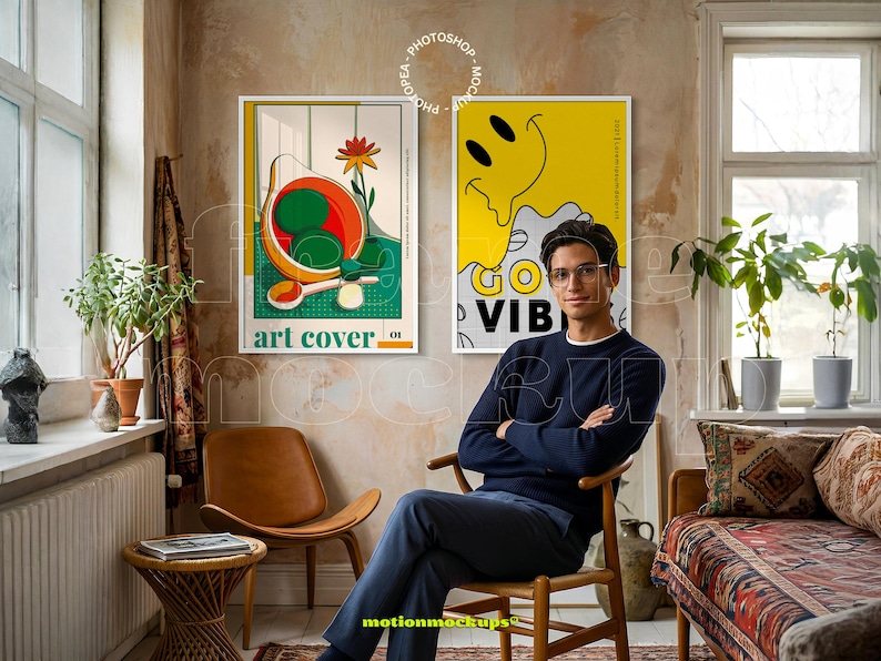 Boho Living Room, Set of 2 Frame Mockup (PSD) - Etsy