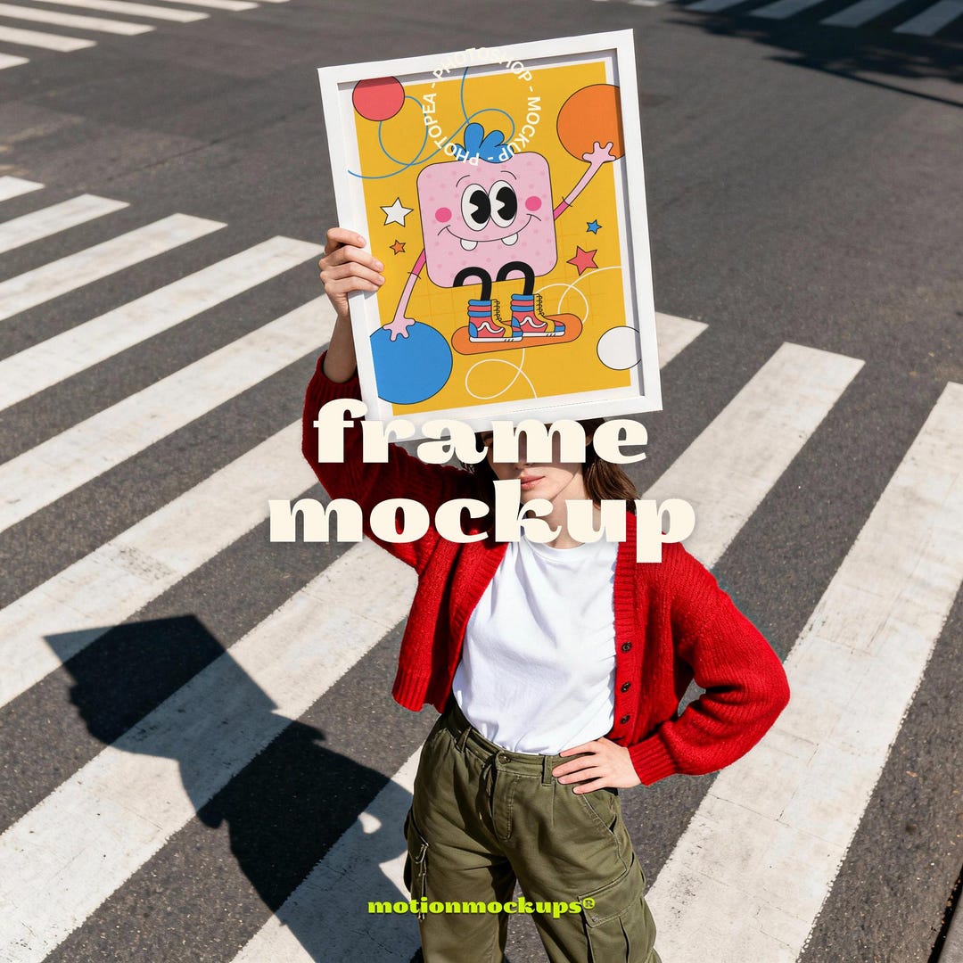 Streetwear Model Poster Frame Mockup | Outdoor Lifestyle Vertical Frame ...
