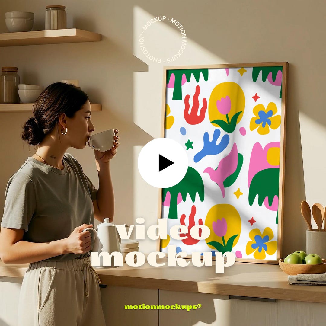 Animated Wall Art Reel Mockup: DIN A Format | Vertical Frame Video ...