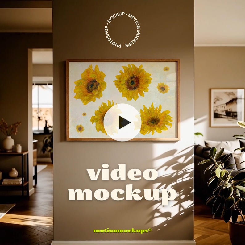 Horizontal Frame Video Mockup | Landscape Frame Mockup Video | Poster ...