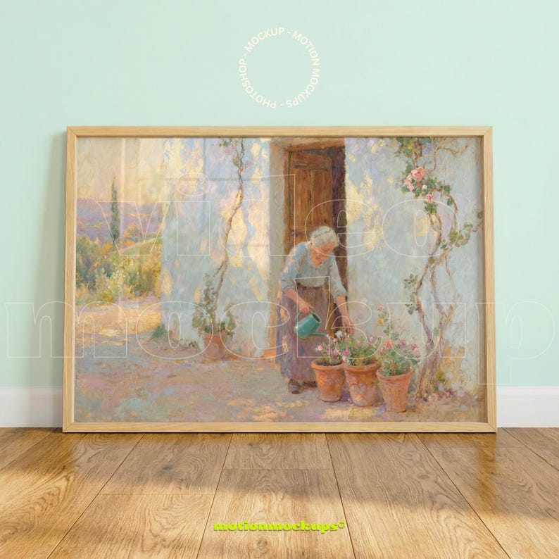 Editable Wall Color Video Frame Mockup | Animated Horizontal Poster ...