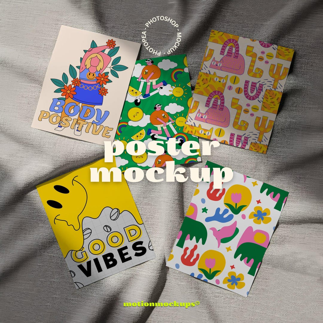 Multiple Poster Mockup, A4 Paper Mockup Bundle, ISO A Series Poster ...