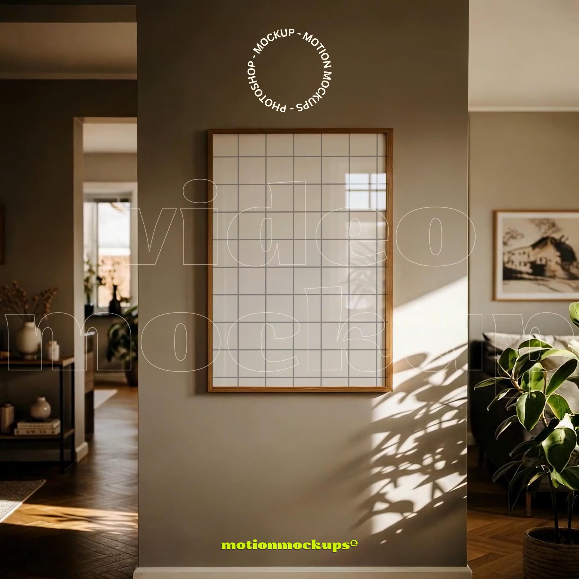 Animated Wall Art Video Mockup, Minimalist Interior (PSD .mp4) - Etsy
