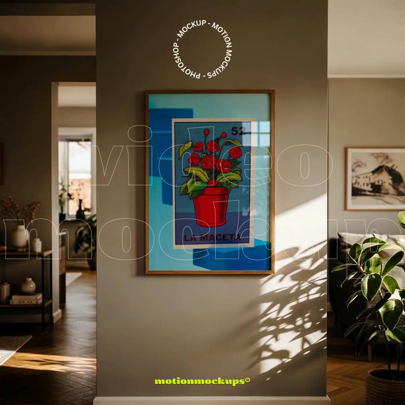 Animated Wall Art Video Mockup, Minimalist Interior (PSD .mp4) - Etsy