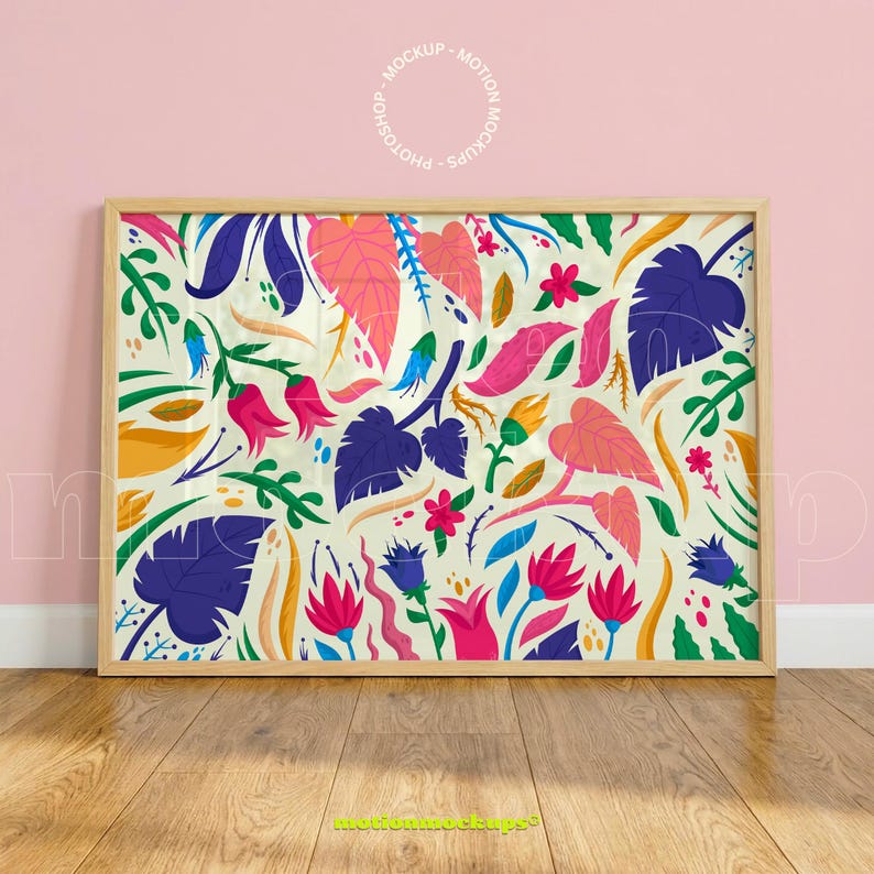 Editable Wall Color Video Frame Mockup | Animated Horizontal Poster ...