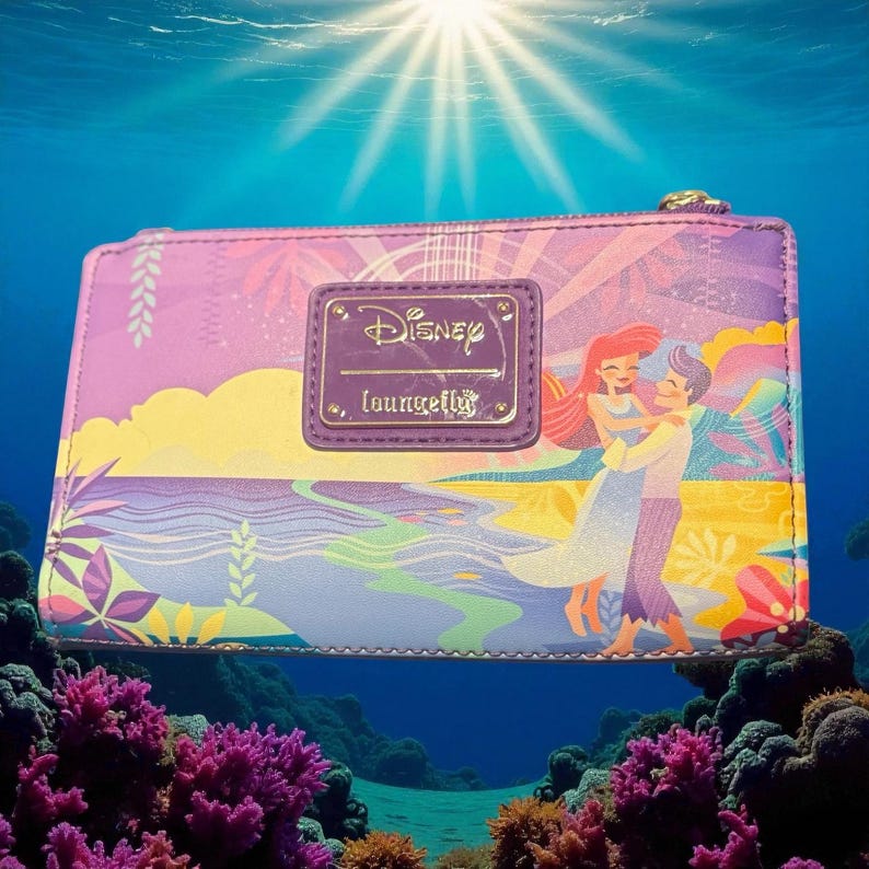 Disney Loungefly the Little Mermaid Wallet | Ariel & Prince Eric Sunset ...