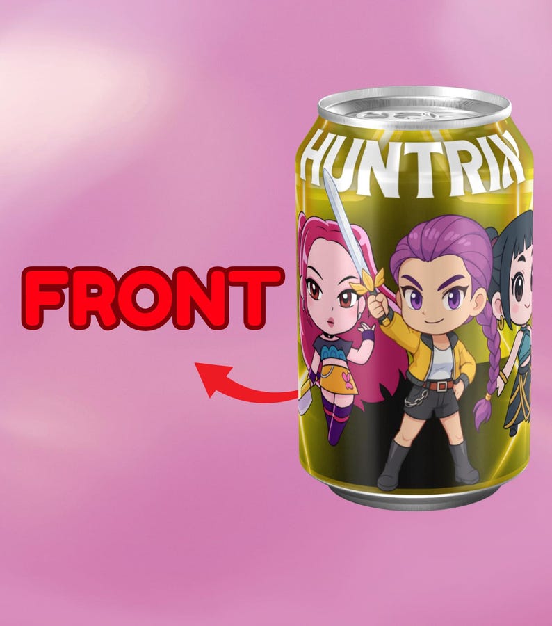 Kpop Demon Hunters Soda Can Label, Kpop Huntrix Soda Pop Can Wrapper ...