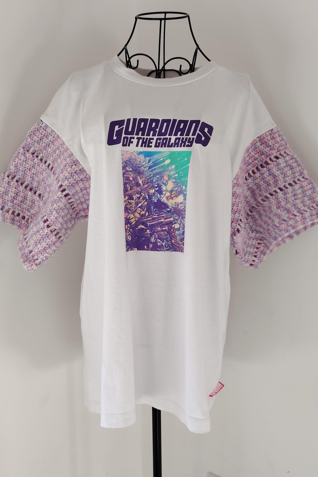 Upcycled Guardians of the Galaxy T-shirt With Hand-crocheted Sleeves ...