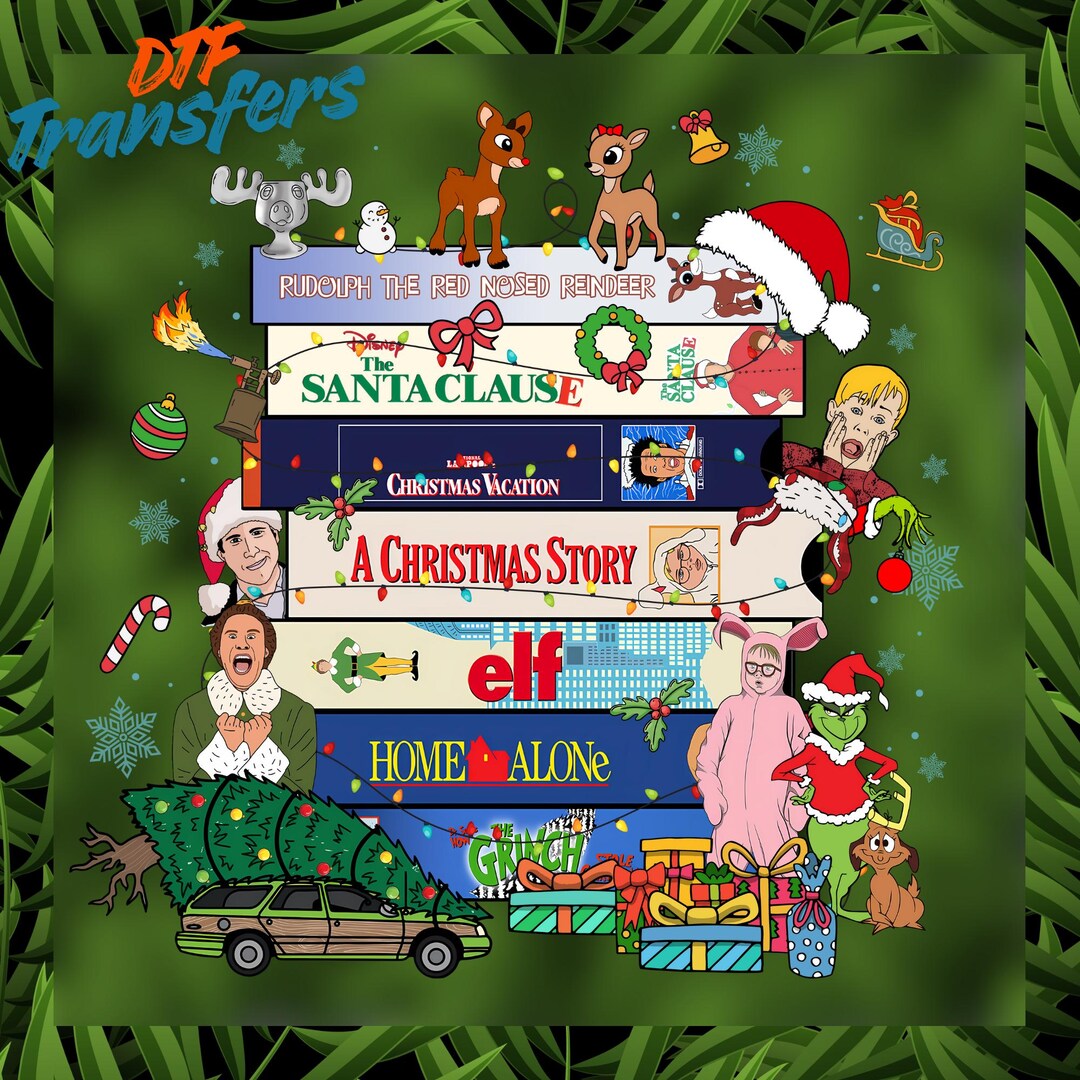 Christmas Movie Collage DTF Transfer | Holiday Heat Press Print - Etsy