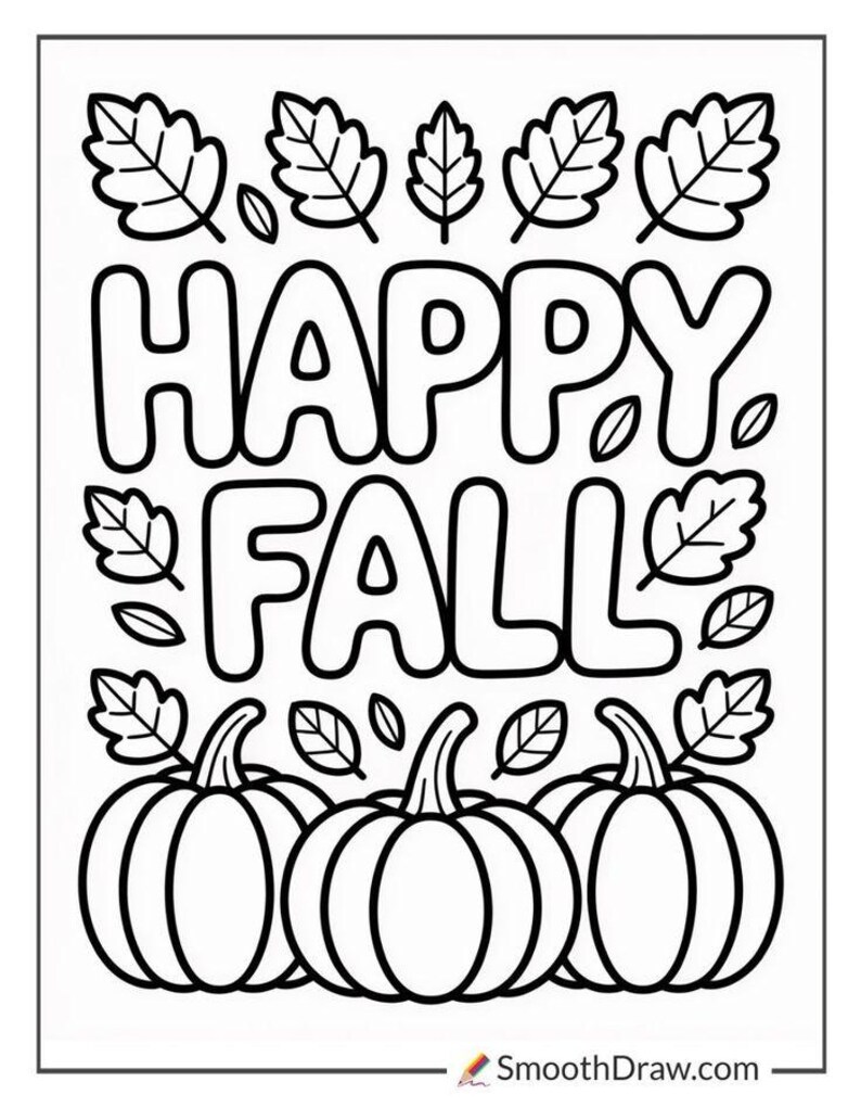 Fall Coloring Sheet - Etsy