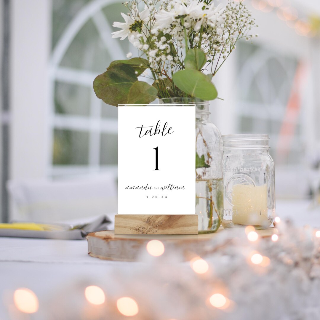 Wedding Table Numbers 1-40, Seating Arrangement Card Template, 5 X 7 ...