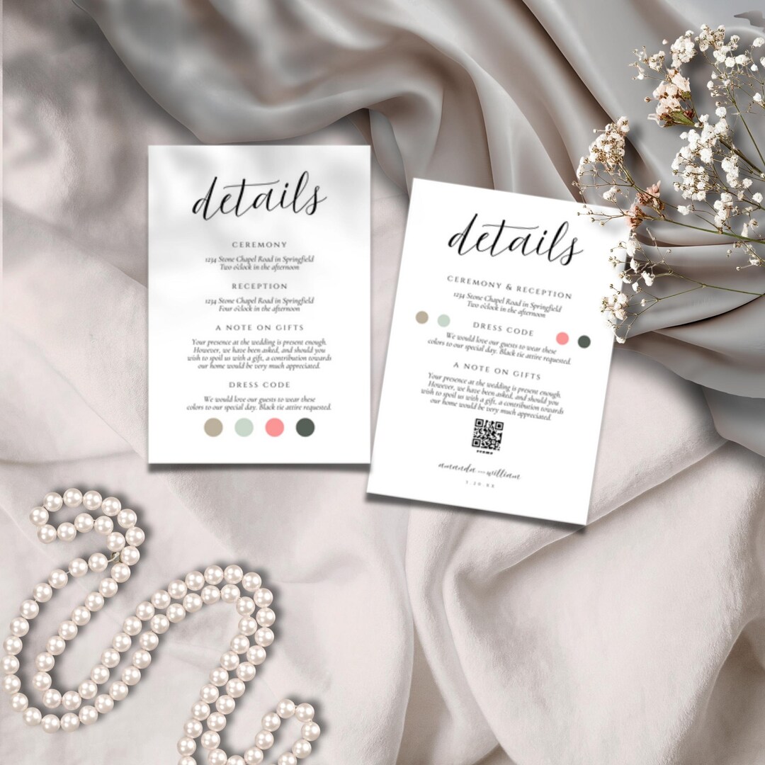 Wedding Invitation Details Card, Canva Template Website Invite ...