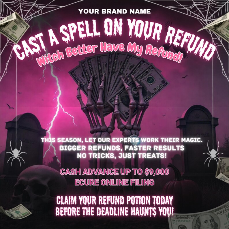 Halloween Tax Prep Flyer Bundle, Tax Flyer Template, Tax Season 2025 ...