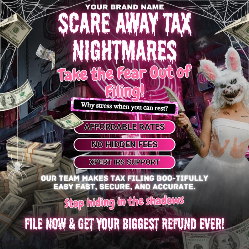 Halloween Tax Prep Flyer Bundle, Tax Flyer Template, Tax Season 2025 ...