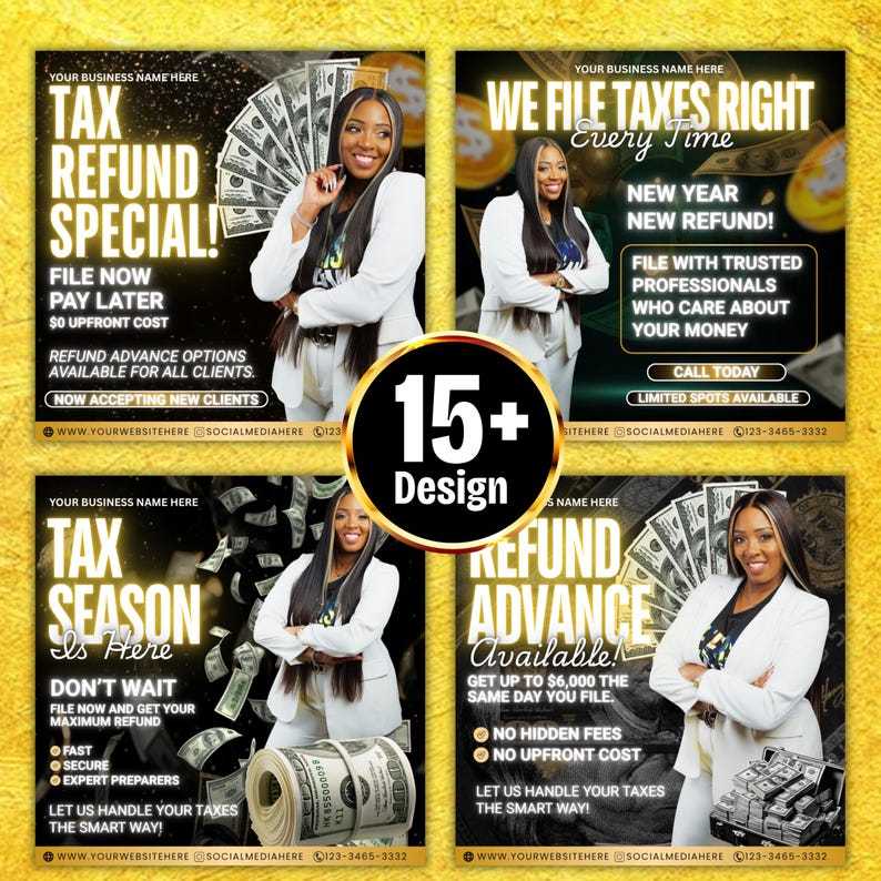 Mega Tax Prep Bundle, 20 Tax Prep Flyers, Tax Prep Instagram Bundle ...