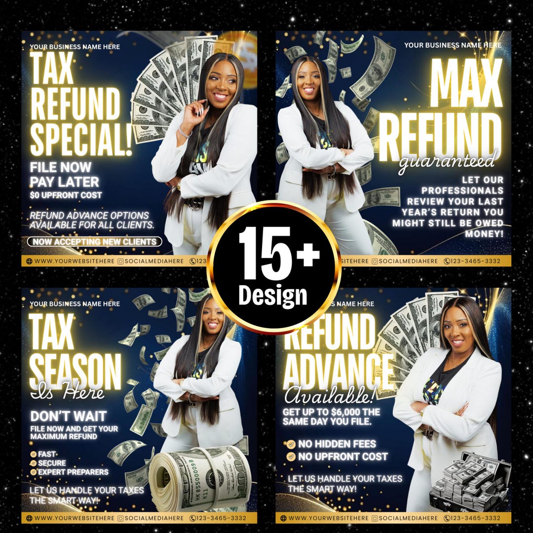 20 Tax Professional Flyers Bundle, Tax Prep Marketing, Tax Canva ...
