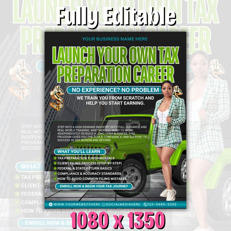 Tax Prep Training Flyer Bundle, 2026 Tax Season Flyers, Editable Tax ...