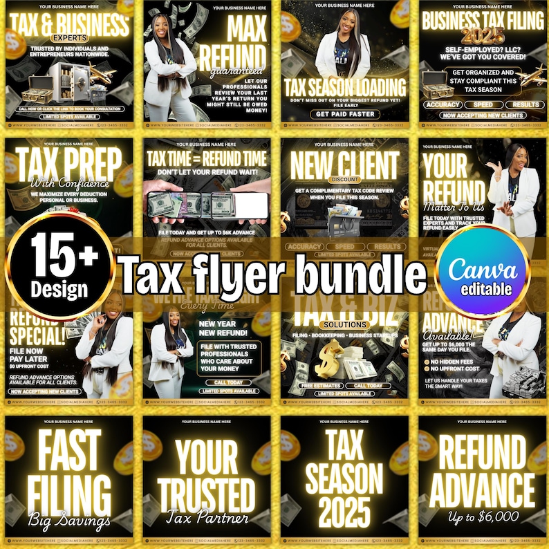 Mega Tax Prep Bundle, 20 Tax Prep Flyers, Tax Prep Instagram Bundle ...