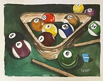 Pool Table Painting - Etsy