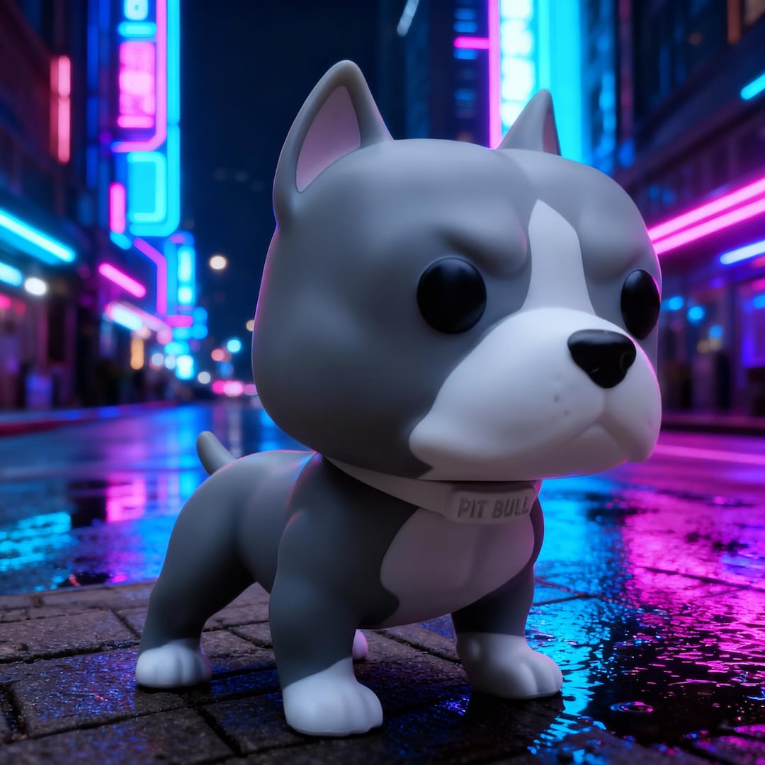 Pitbull Funko Pop Figurine STL Files | 3D Printing Dog Model (digital ...