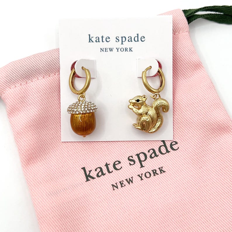 Ks102-kate Spade Squirrel and Acorn Earrings - Etsy