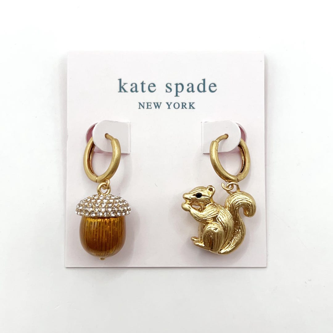 Ks102-kate Spade Squirrel and Acorn Earrings - Etsy