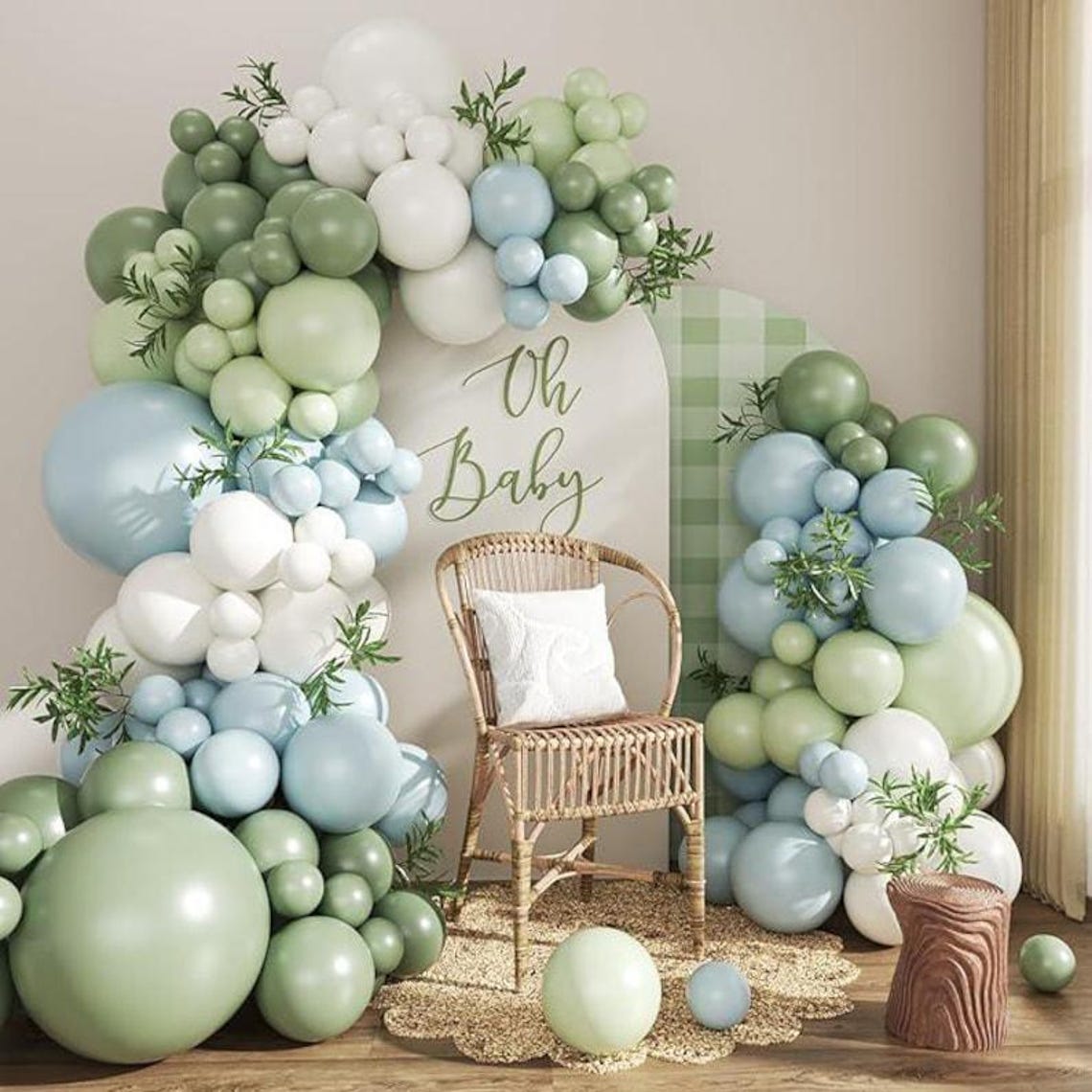 Sage Green Pastel Balloon Arch Kit | Macaron Blue Yellow White Party ...