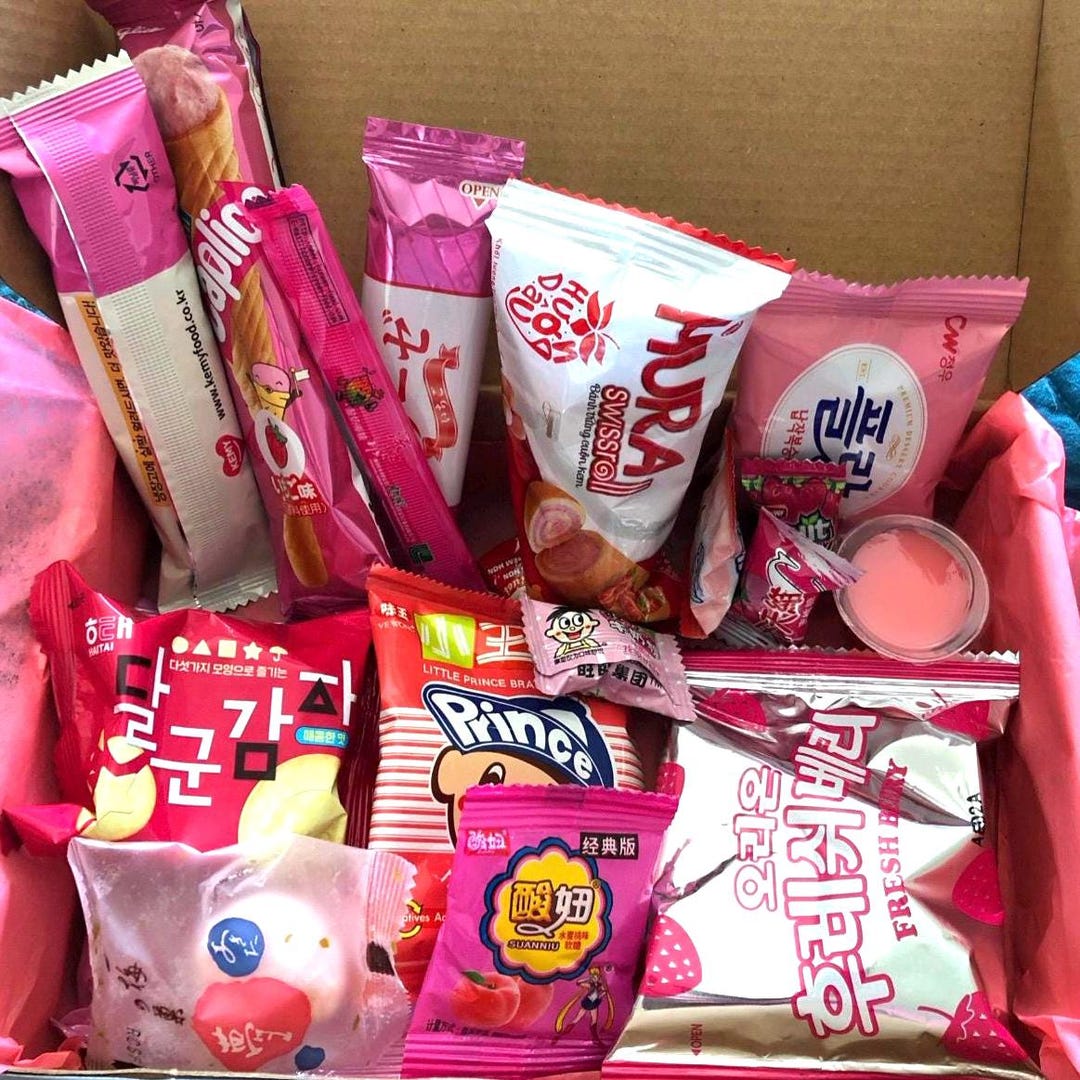 Pink Theme Asian Snack Box Sampler - Etsy