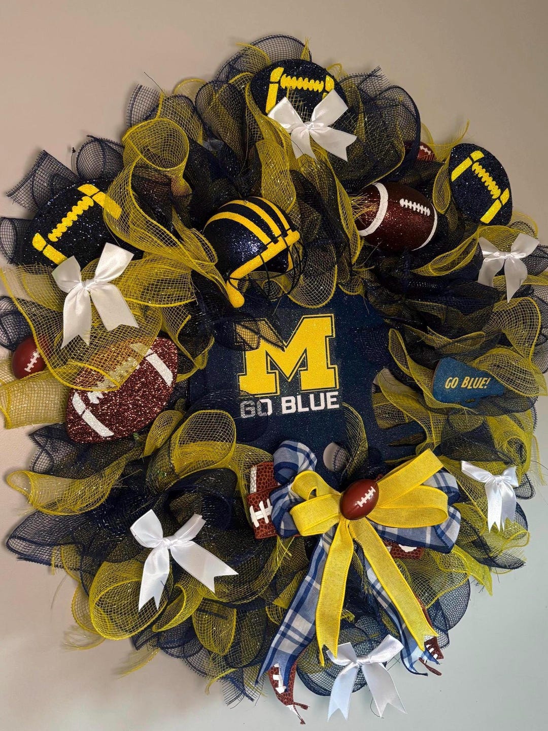 Cute University of Michigan Wreath – Handmade Wolverines Door Décor - Etsy