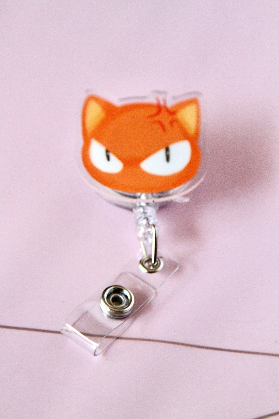 Angry Orange Cat Retractable Badge Reel - Etsy