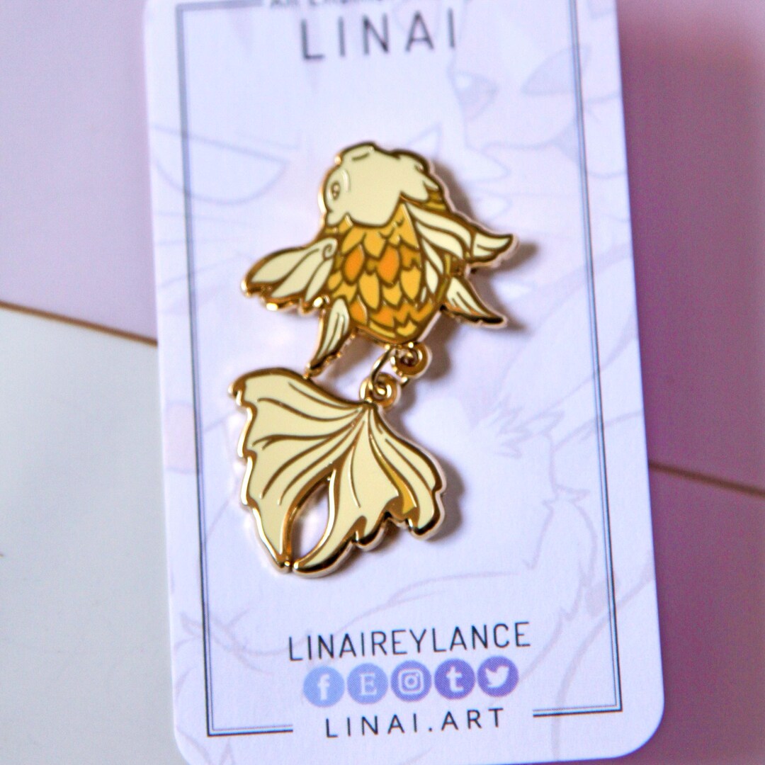 Wiggly Goldfish - Original Enamel Pin - Etsy