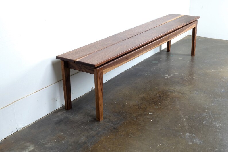 The chief Mid Century Modern Bench in Solid Walnut - Etsy