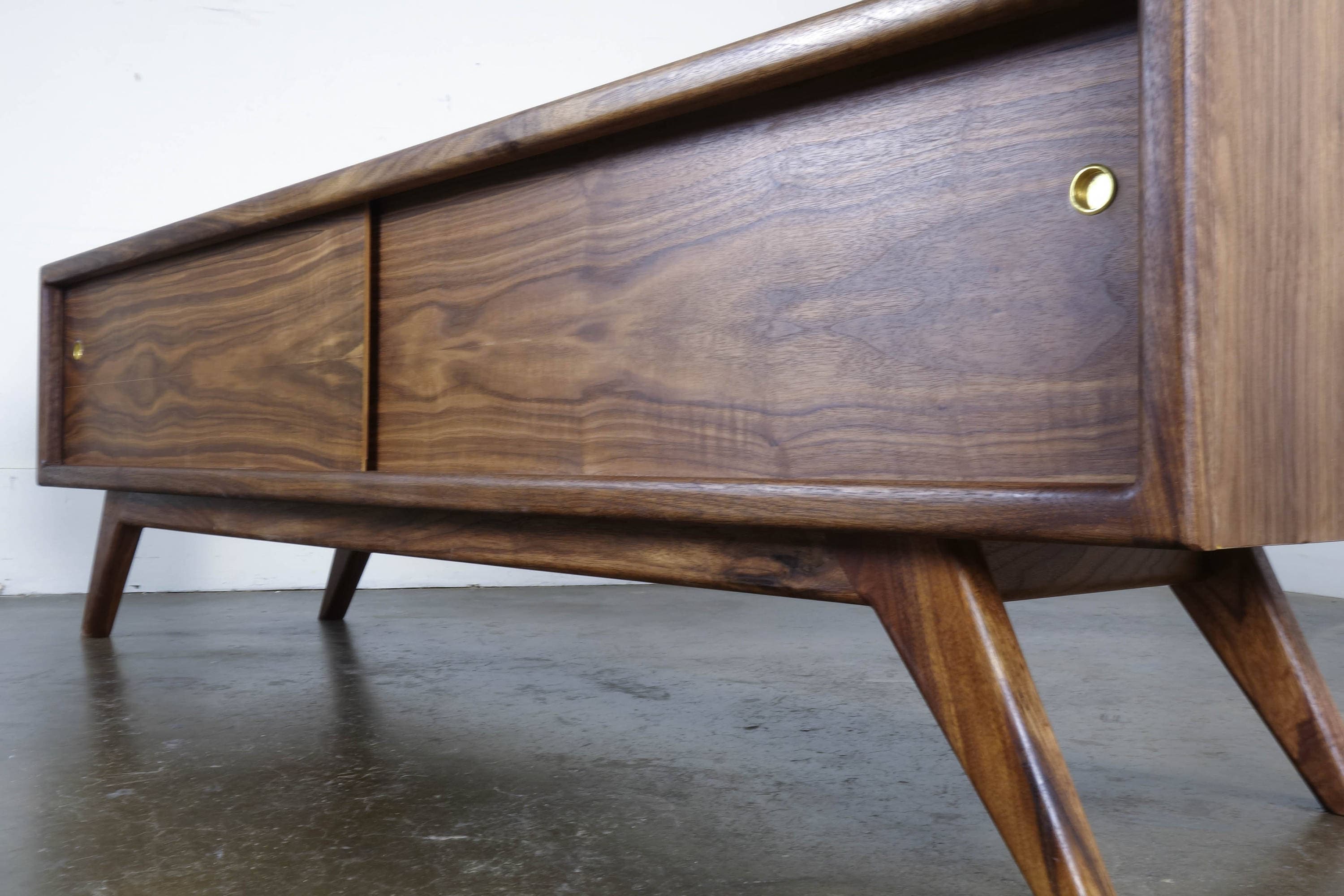 Walnut TV Stand - MCM Media Console - Mid Century Modern Credenza ...