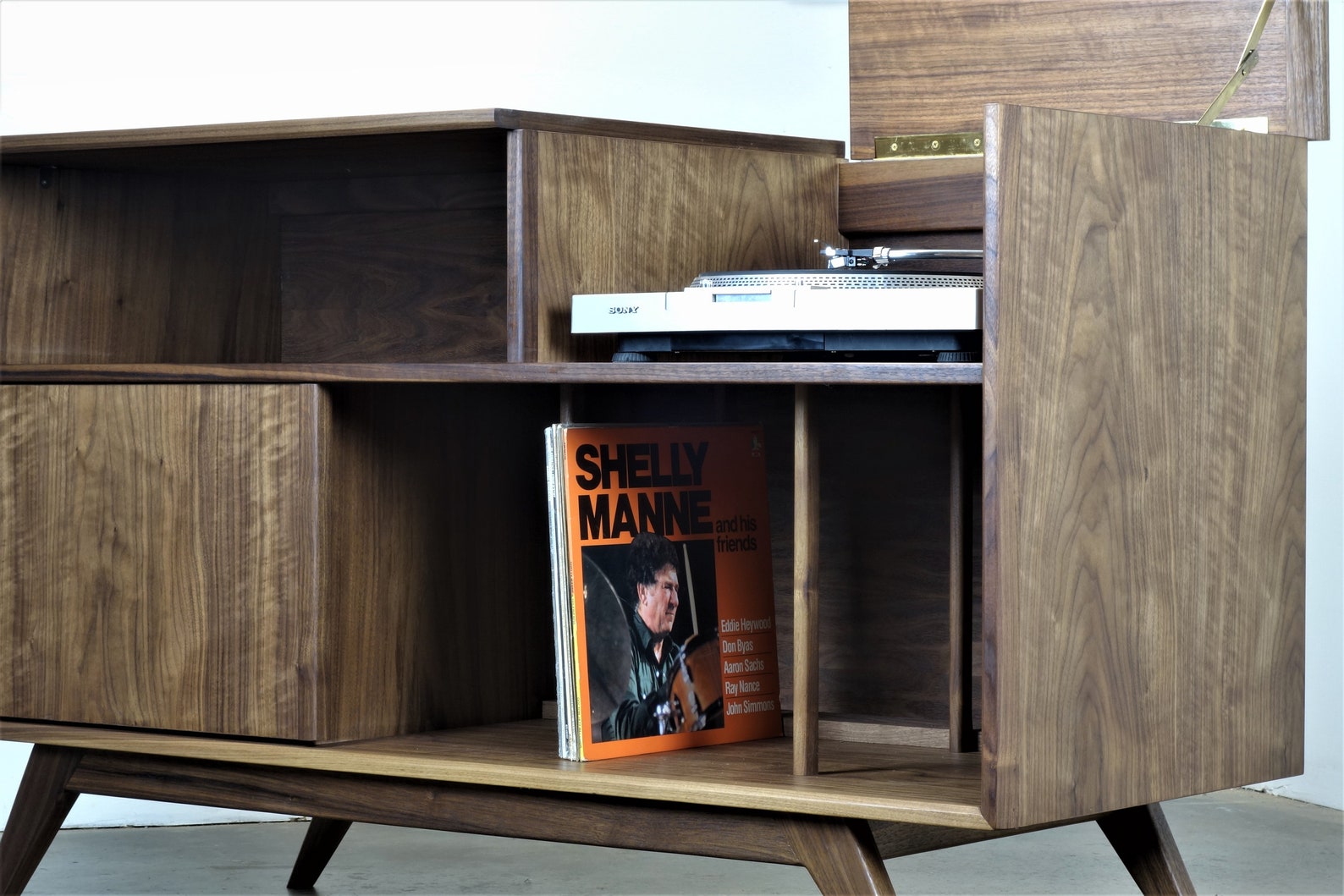 Mid Century Modern Record Player Console. Record Storage the "electric ...