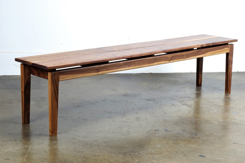 The chief Mid Century Modern Bench in Solid Walnut - Etsy