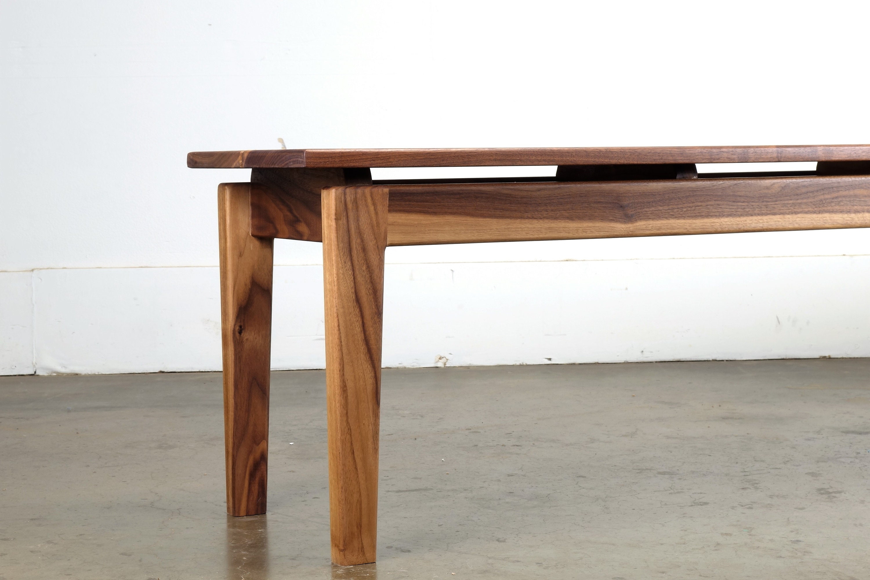 The Chief mid century modern bench in solid walnut | Etsy