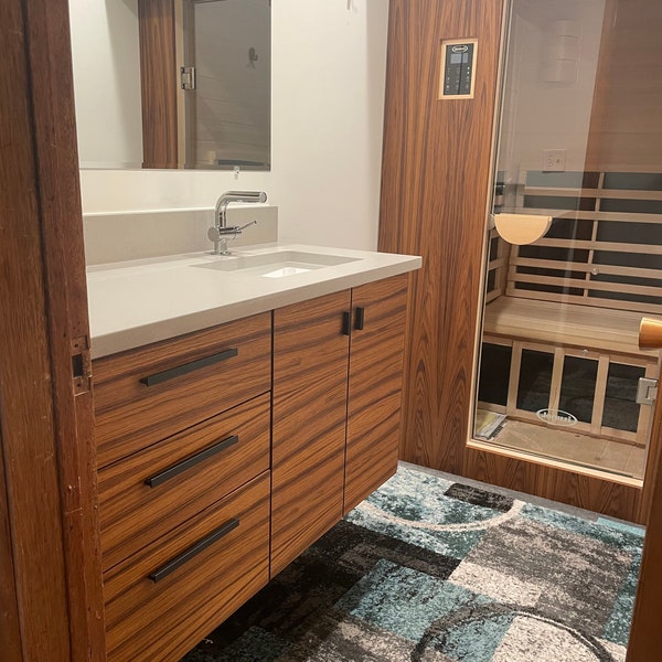 Teak Bathroom Floating Vanity - Etsy