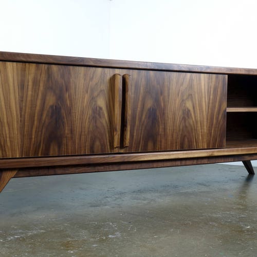 Walnut TV Stand MCM Media Console Mid Century Modern | Etsy