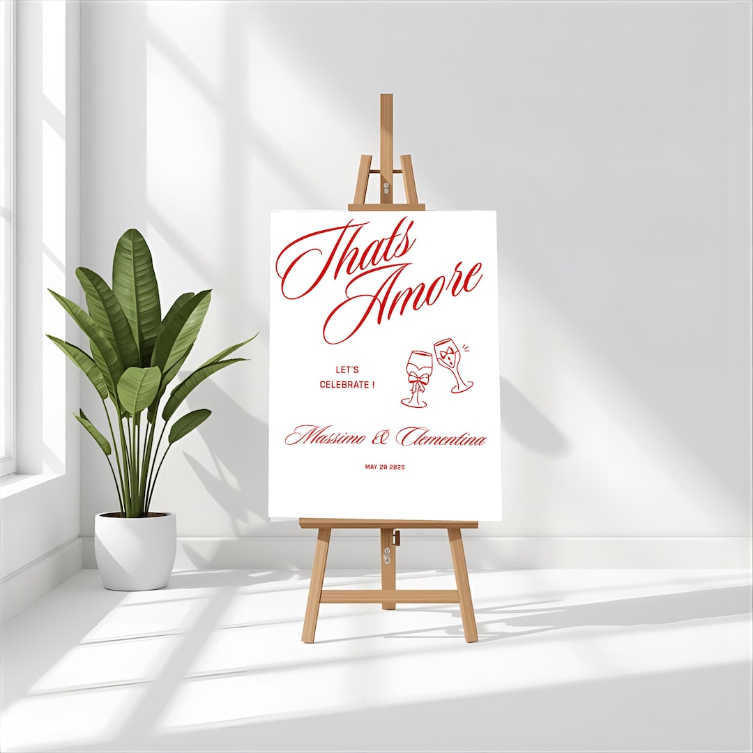Italian Theme Welcome Sign Template: That's Amore Modern Minimalist ...
