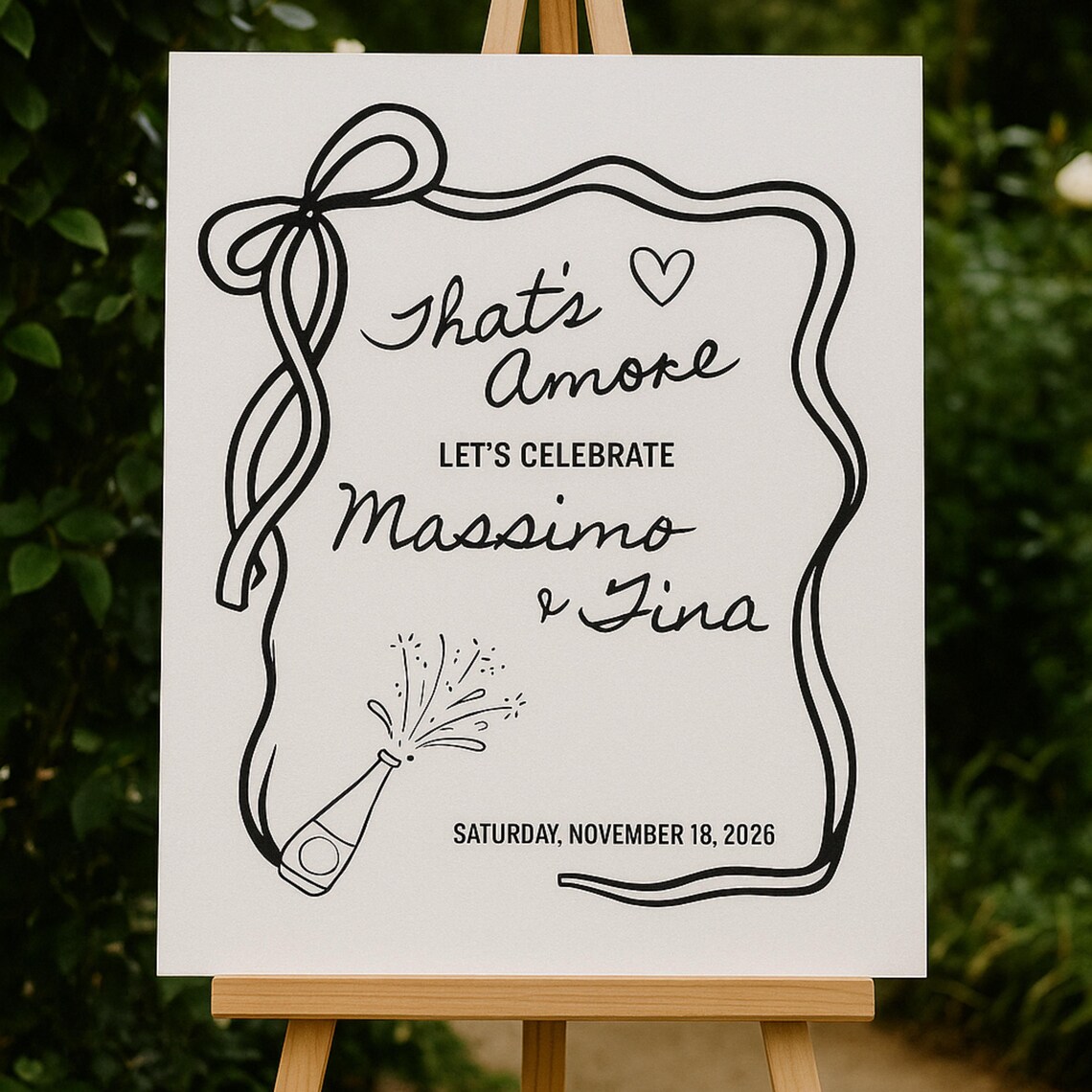 That’s Amore Engagement Welcome Sign – Editable Canva Template ...