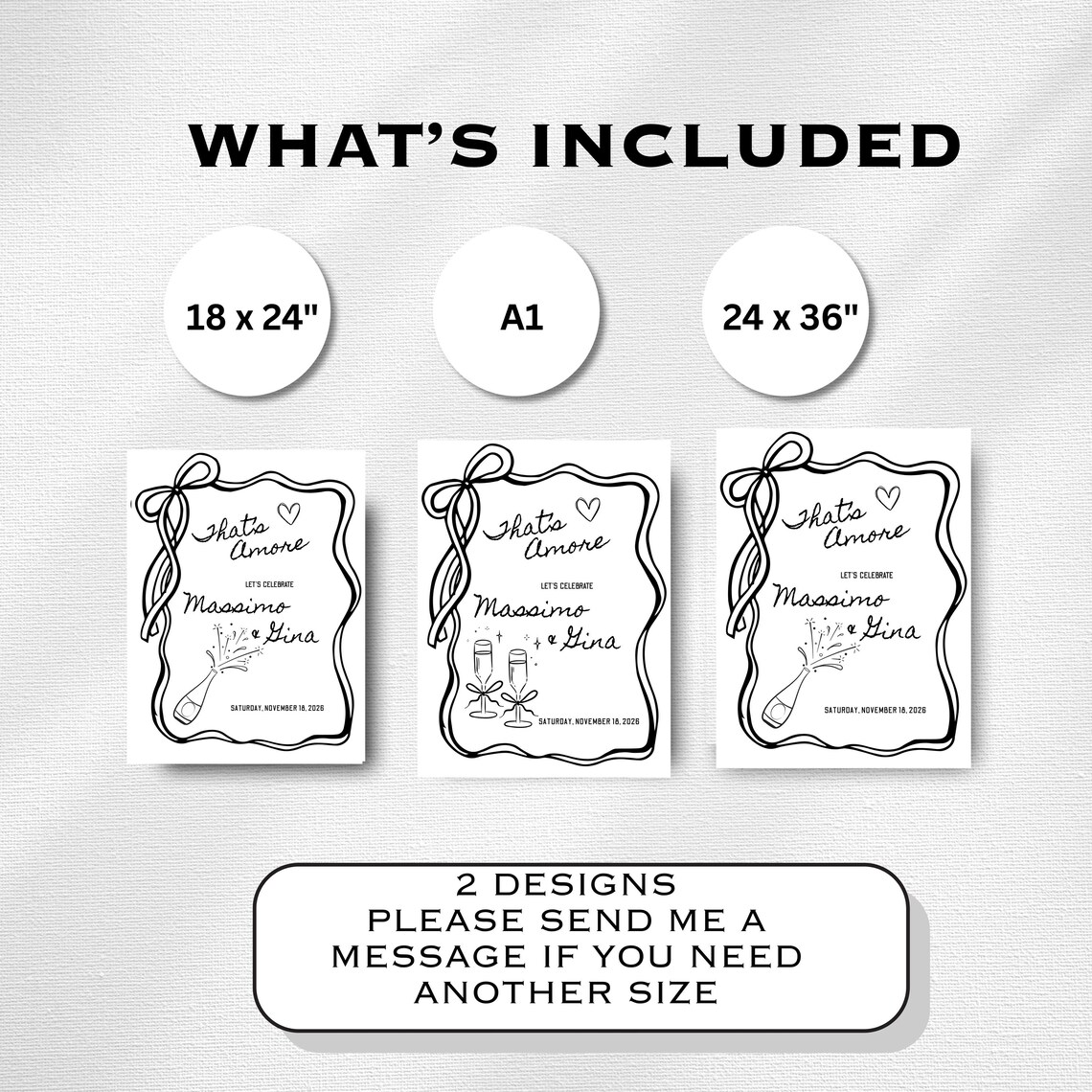 That’s Amore Engagement Welcome Sign – Editable Canva Template ...