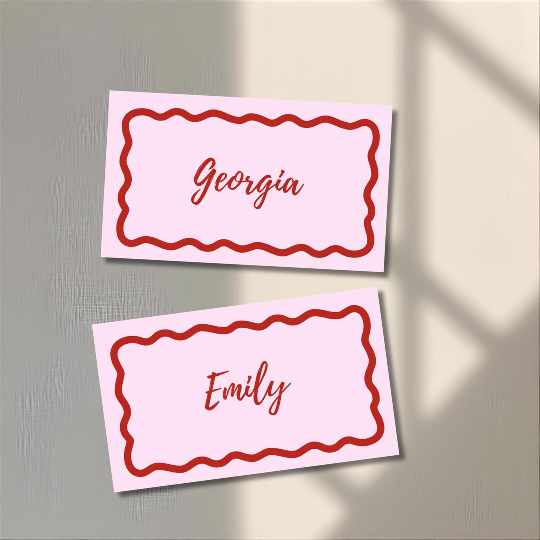 Editable Place Card Template, Cute Name Card, Girly Table Setting ...