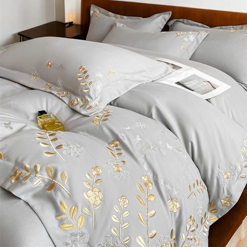 Luxury 120-count Pure Cotton Bedding Set | Ultra-soft Quilt Cover - Etsy