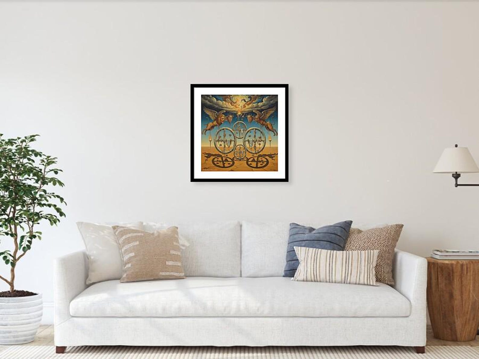 Surreal Ezekiel's Vision Art: Biblical Wheels and Creatures (digital ...