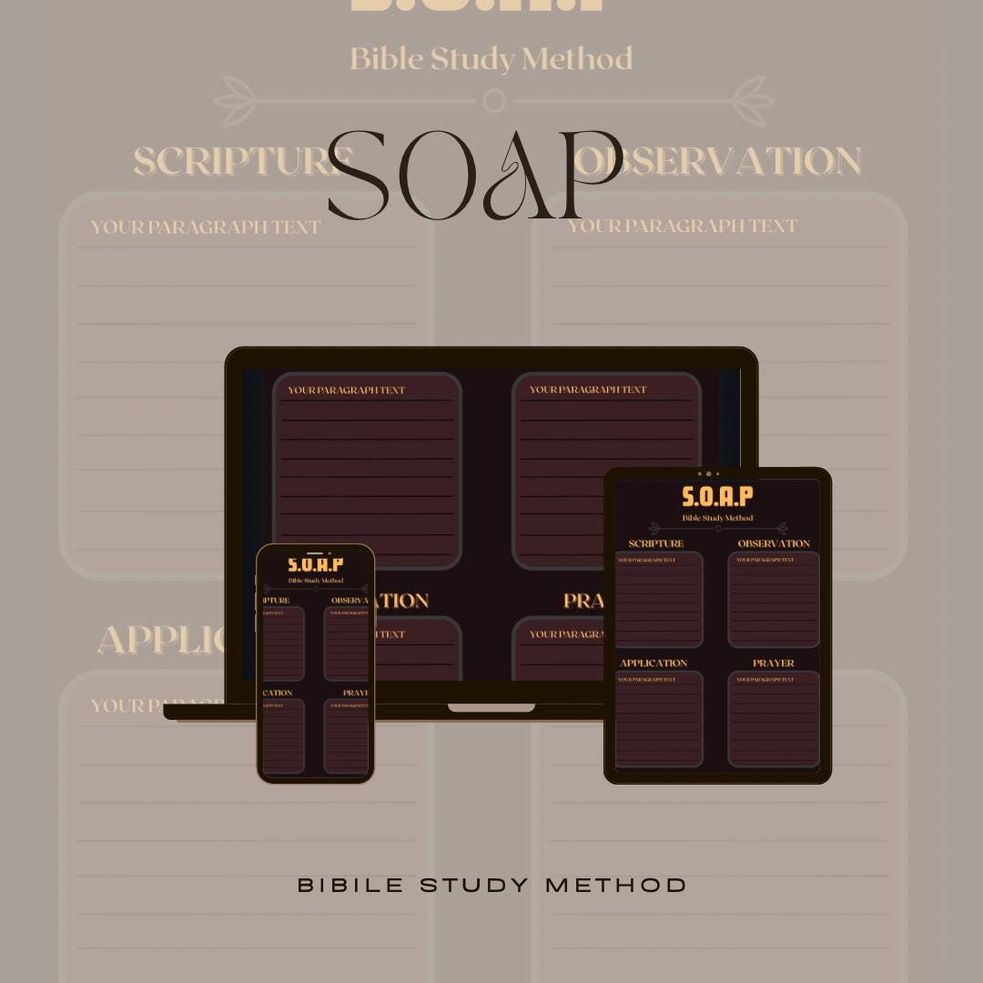 SOAP Bible Study Worksheet: Christian Devotional Journal (printable PDF ...