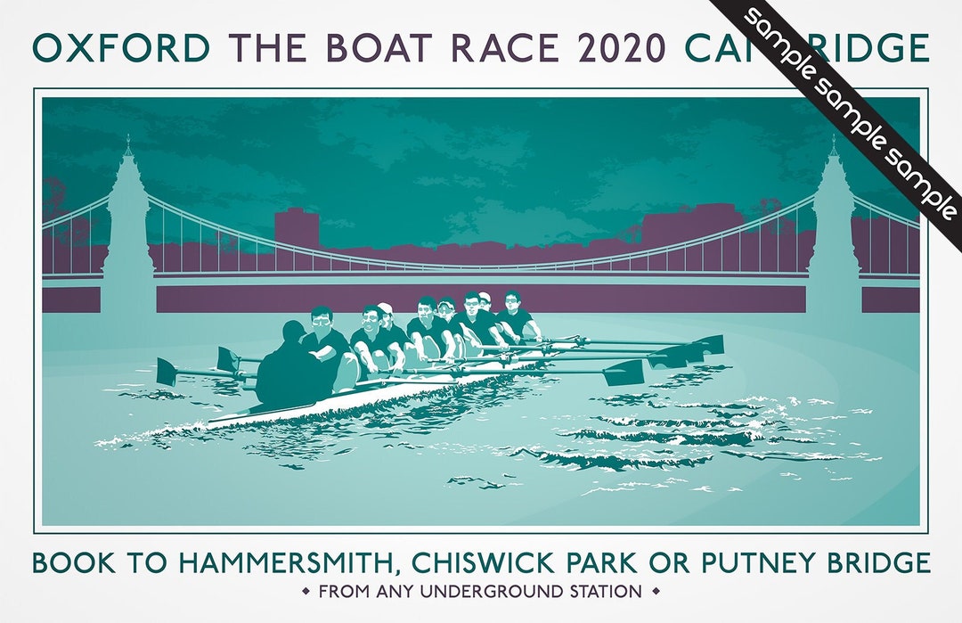 Vintage Transport Poster Pastiche - the Boat Race 2020 - Oxford ...